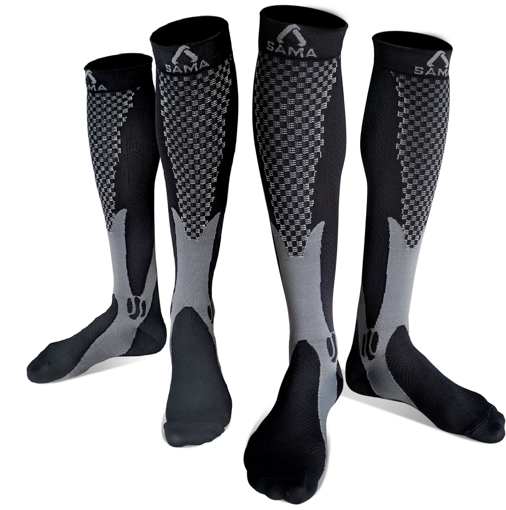 Grey Compression Socks 20-30 mmhg (2 pairs) - SAMA DILIGENCE